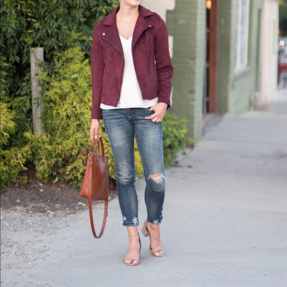 LOFT | Jackets & Coats | Nwt Loft Faux Suede Moto Jacket | Poshmark